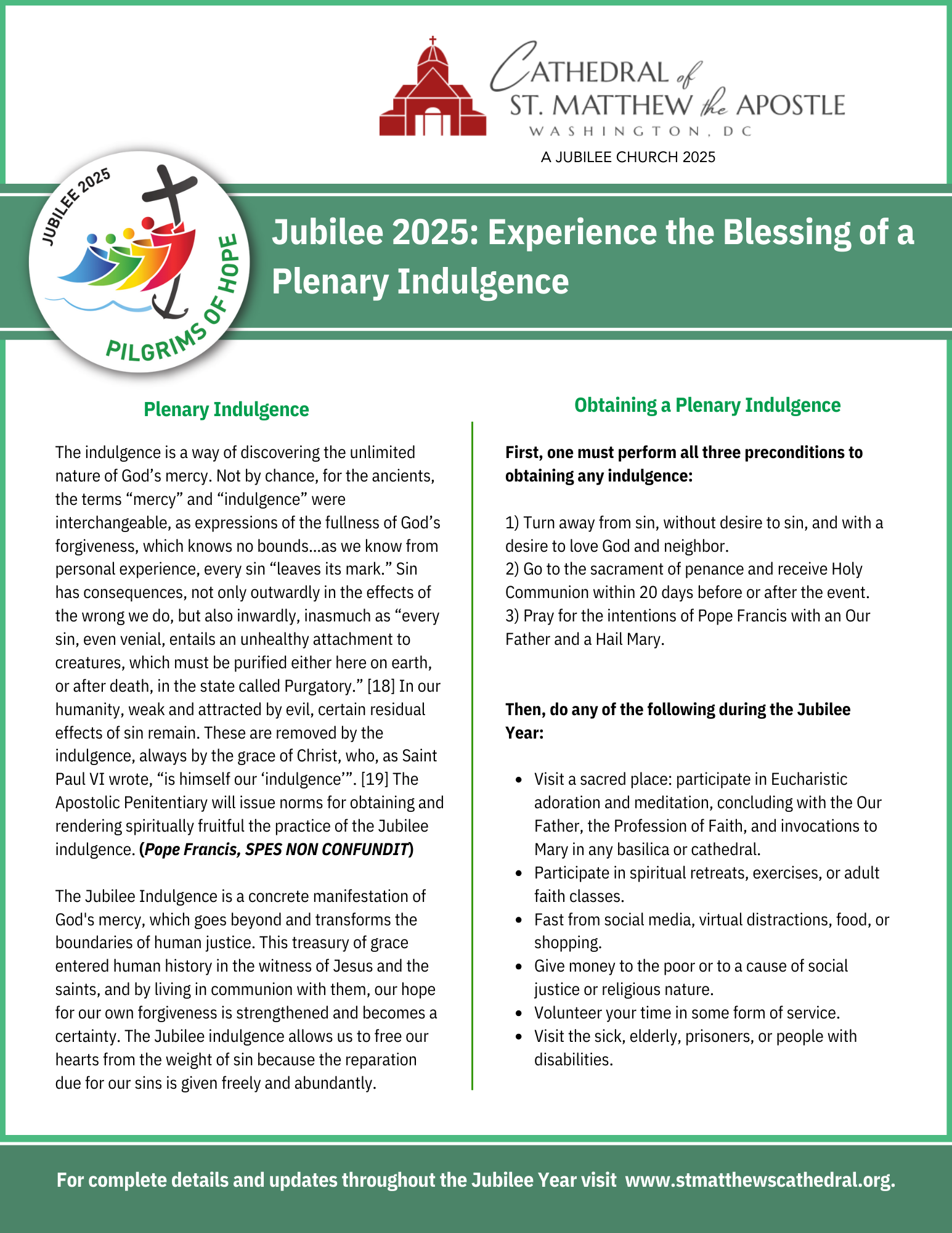 Join the Jubilee 2025 Celebration at St. Matthew’s: A Designated ...