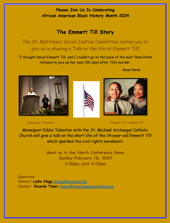 Black History Month Event - The Emmitt Till Story | Cathedral of St ...